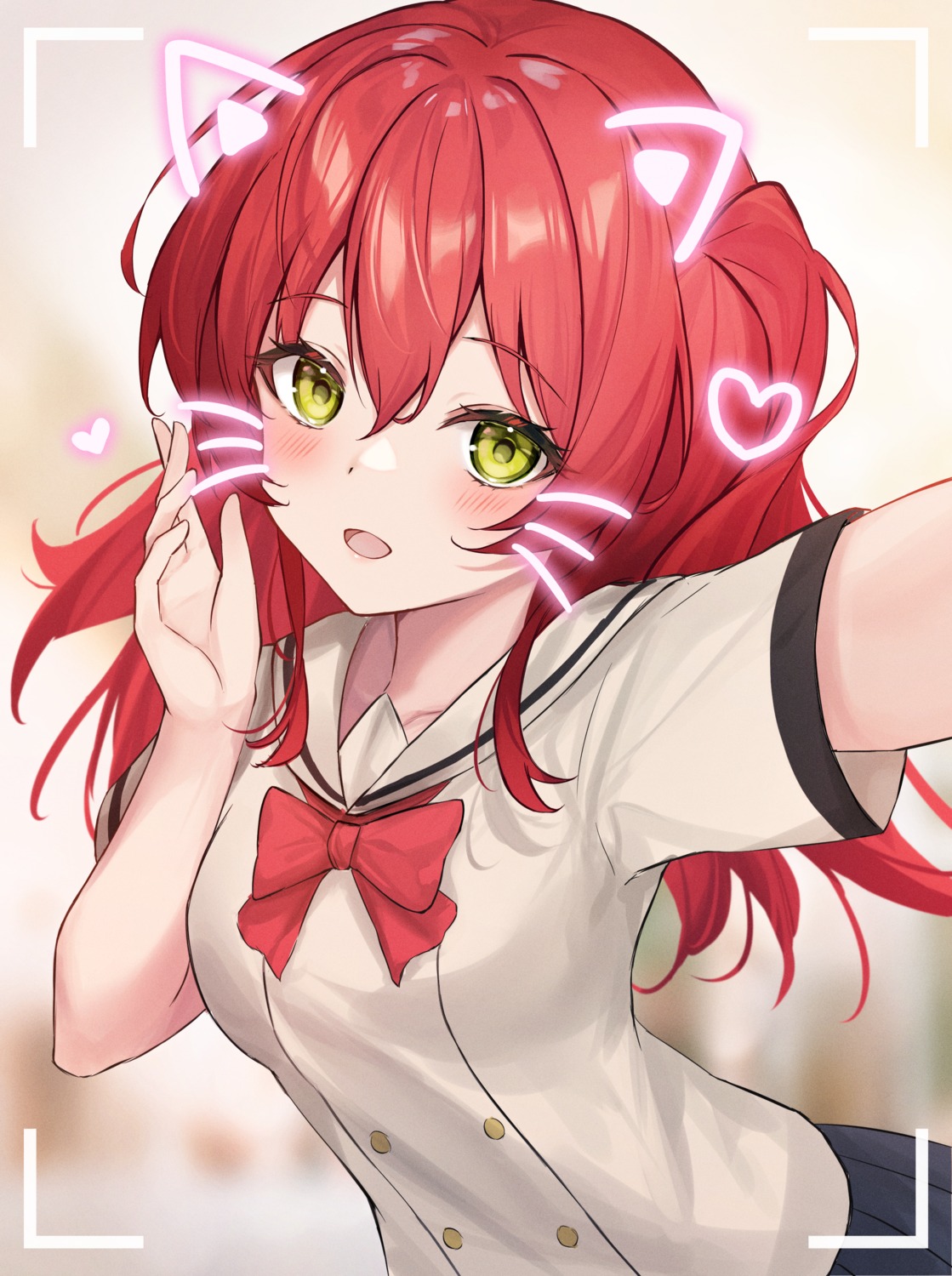 atychi bocchi the rock! kita ikuyo animal ears nekomimi seifuku selfie | #1036221 | yande.re